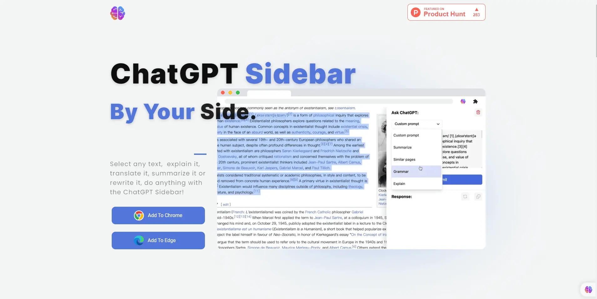 ChatGPT Sidebar - Features, Pricing & Use Cases